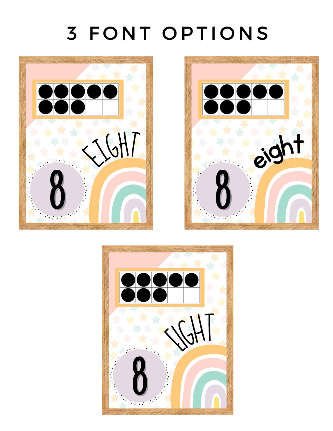 Pastel Boho Rainbow Classroom Number Posters - Etsy