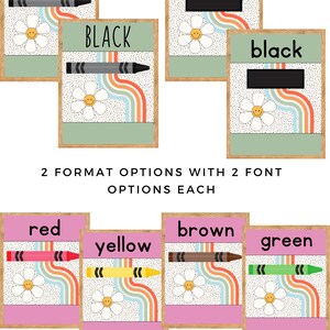 Retro Rainbow Classroom Color Posters - Etsy
