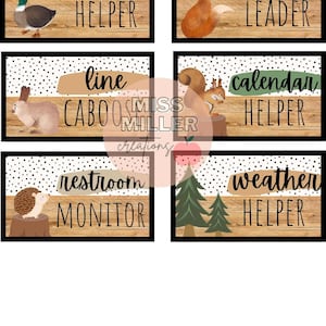 Woodland Classroom Jobs Display [editable] - Etsy