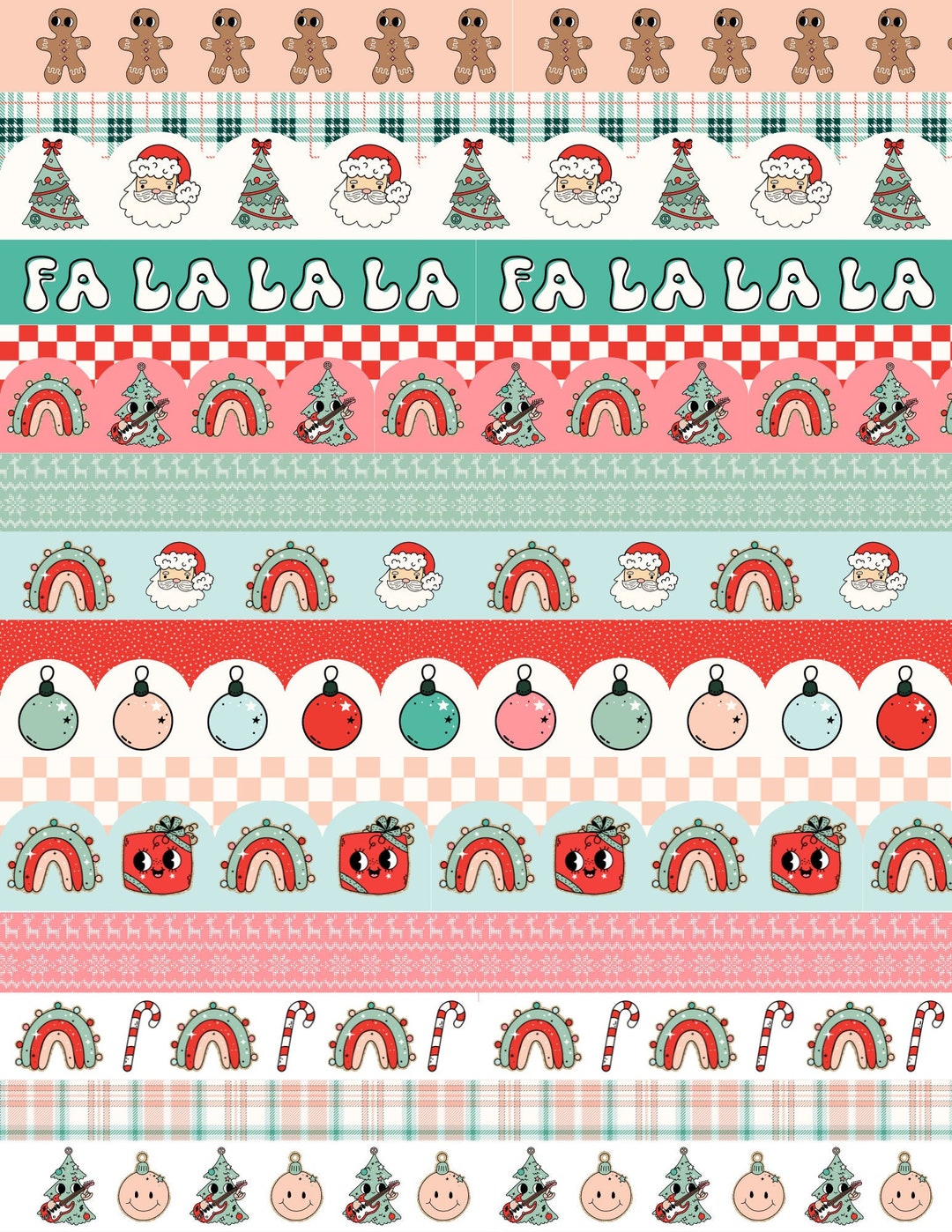 Groovy Christmas Bulletin Board Borders - Etsy
