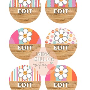 Groovy Glitter Classroom Labels [editable] - Etsy