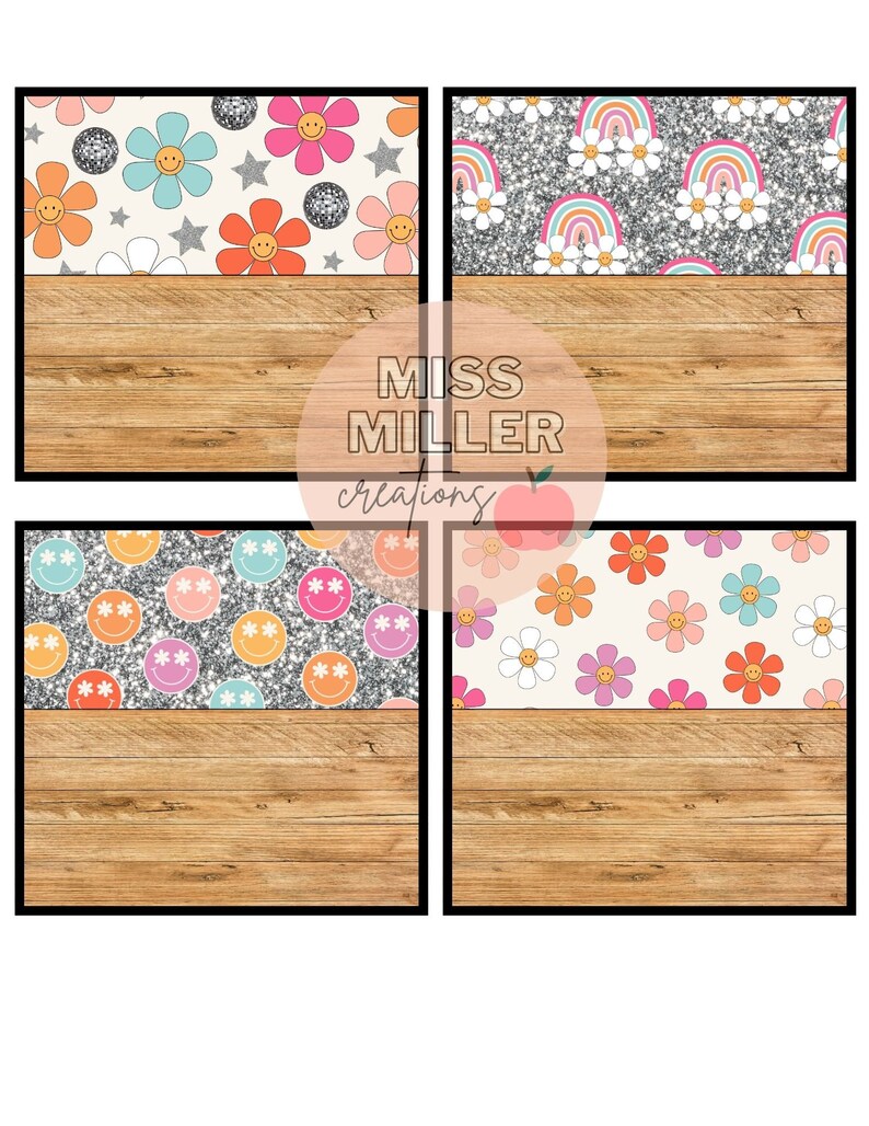 Groovy Glitter Classroom Labels editable - Etsy