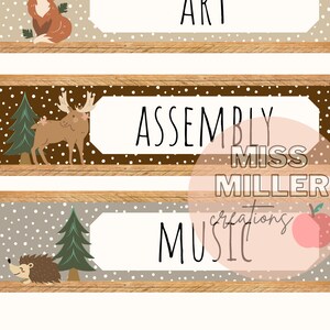 Woodland Visual Classroom Schedule editable | Etsy