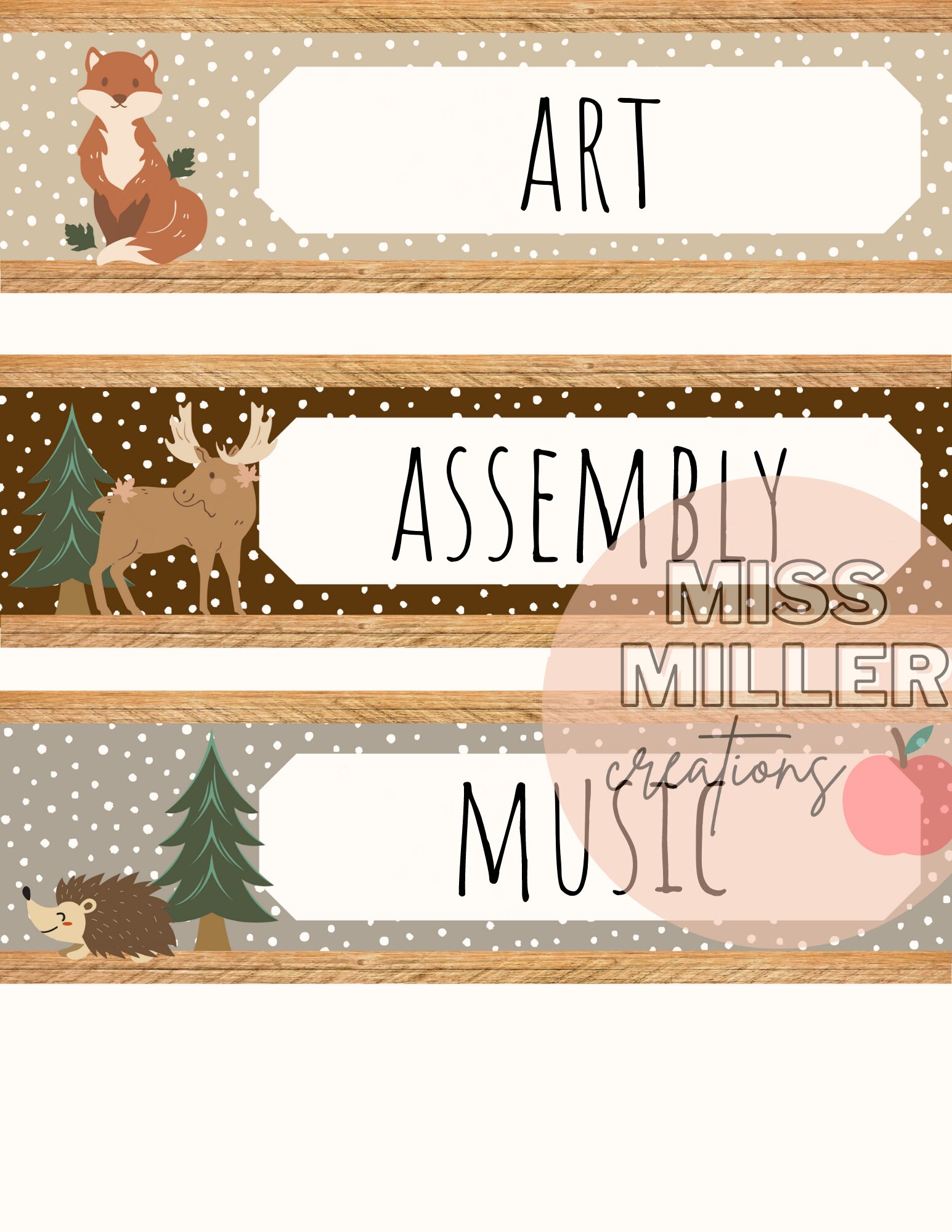 Woodland Visual Classroom Schedule editable | Etsy