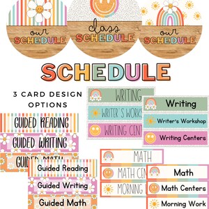 Retro Rainbow Classroom Schedule [editable] - Etsy