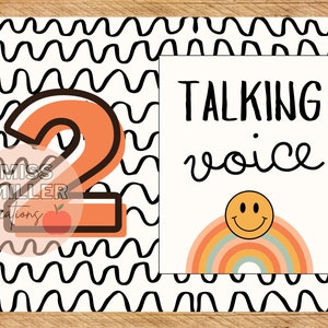 Groovy Boho Voice Level Classroom Posters [editable] - Etsy