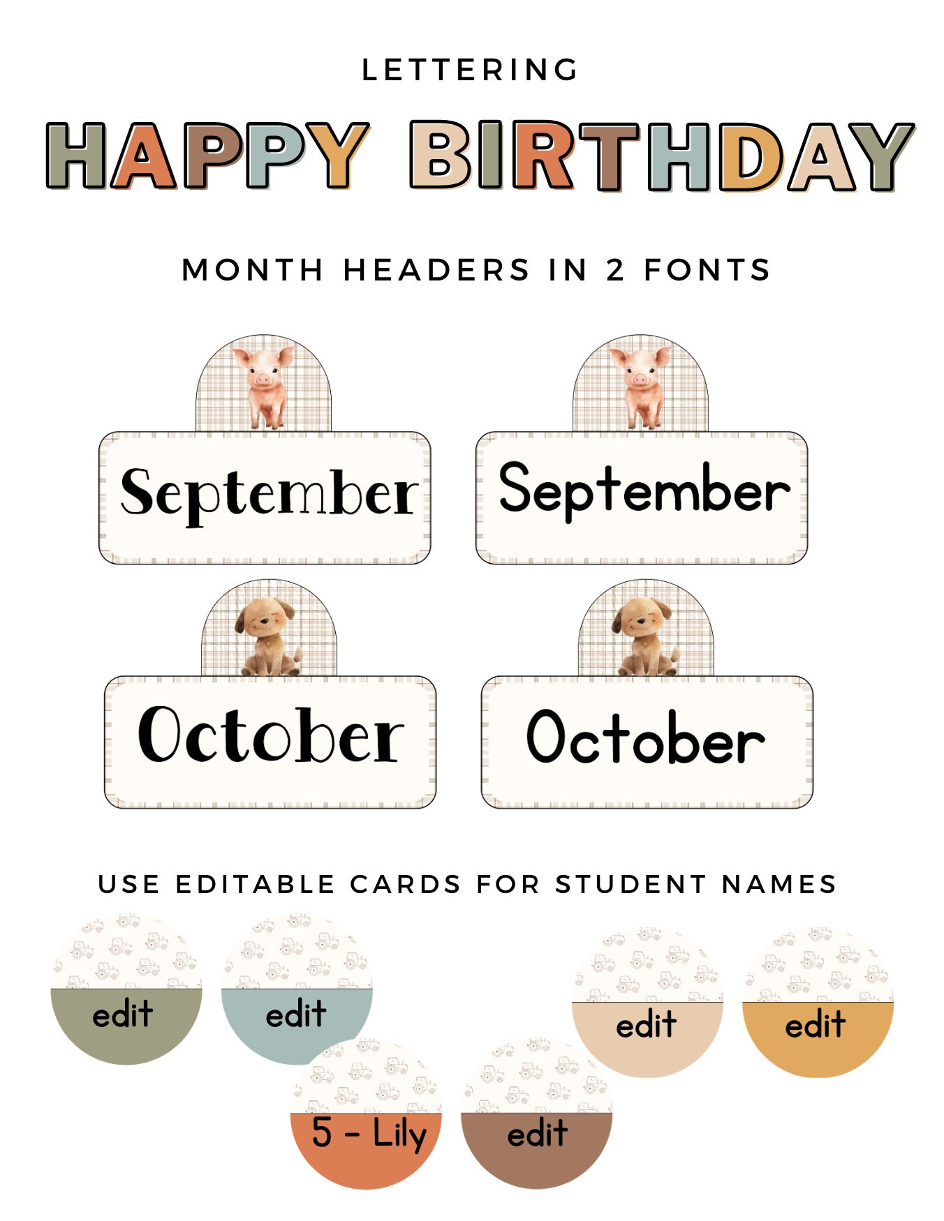 Farm Friends Class Birthday Display - Etsy
