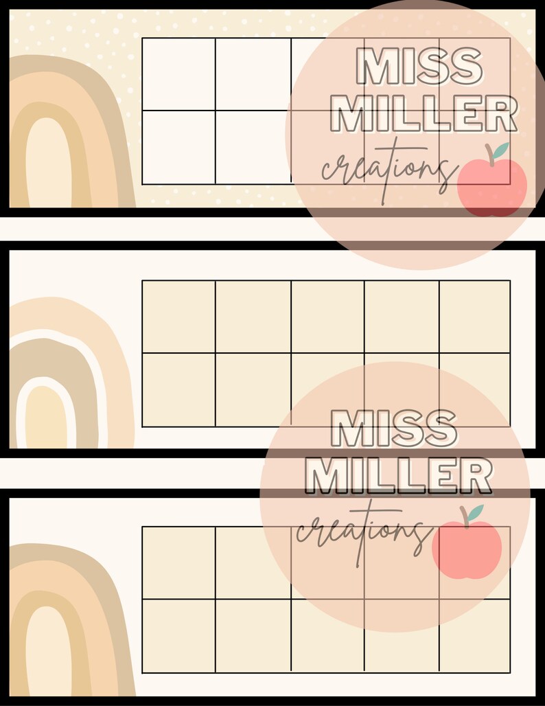 Neutral Boho Rainbow Classroom Math Displays - Etsy