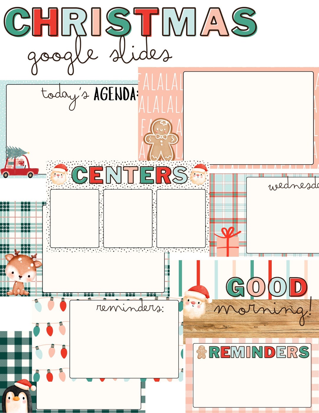 Modern Christmas Google Slides Templates - Etsy