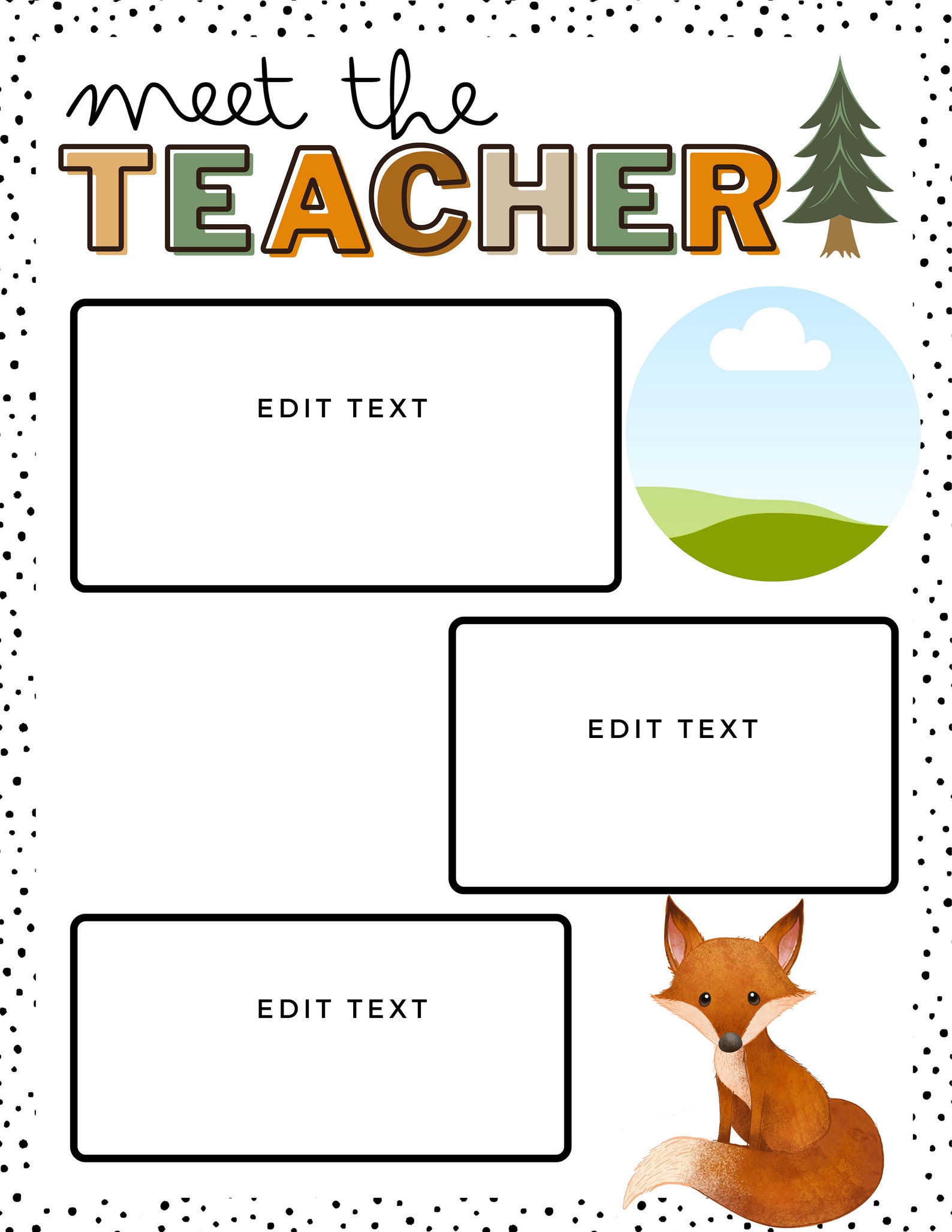 Woodland Meet the Teacher Template - Etsy