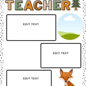 Woodland Meet the Teacher Template - Etsy
