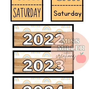 Pastel Boho Rainbow Classroom Calendar - Etsy