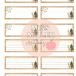 Woodland Classroom Supplies Labels [editable] - Etsy