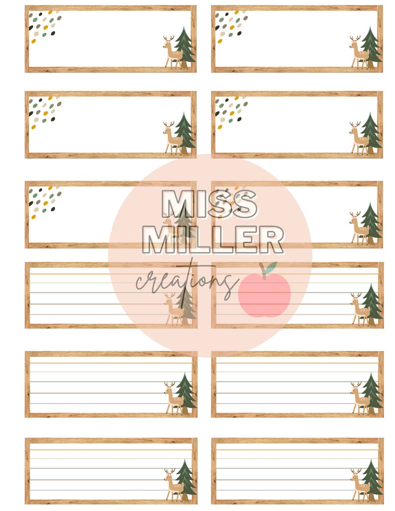 Woodland Classroom Supplies Labels editable - Etsy