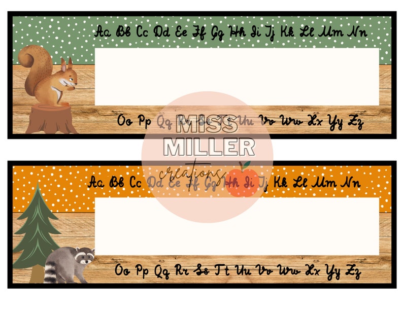 Woodland Desk Plates/name Tags editable - Etsy