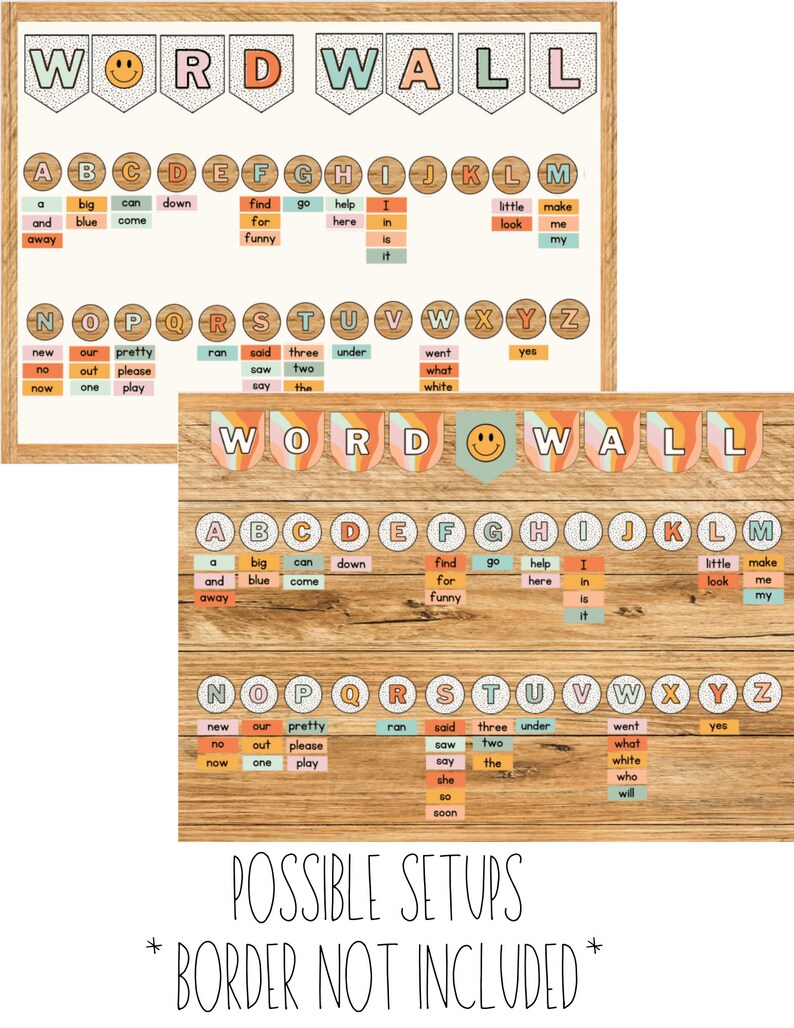 Groovy Boho Word Wall editable - Etsy