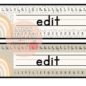 Neutral Boho Rainbow Desk Plates [editable] - Etsy