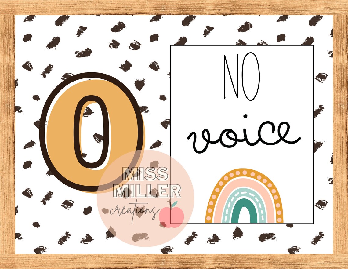 Modern Boho Rainbow Voice Level Classroom Posters - Etsy