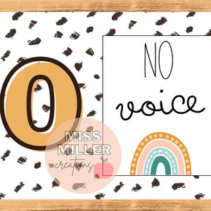 Modern Boho Rainbow Voice Level Classroom Posters - Etsy
