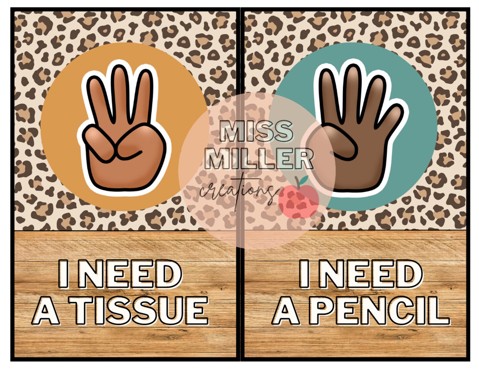 Boho Tropics Hand Signals Classroom Posters editable - Etsy