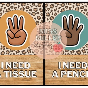 Boho Tropics Hand Signals Classroom Posters [editable] - Etsy