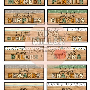 Woodland Classroom Supplies Labels [editable] - Etsy