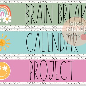 Retro Rainbow Classroom Schedule [editable] - Etsy