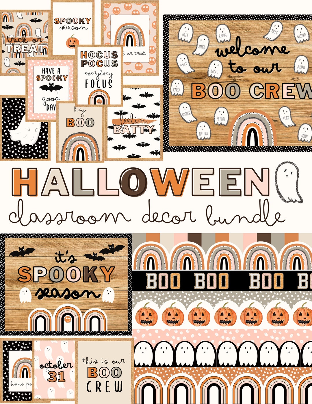 Boho Halloween Classroom Decor Bundle - Etsy