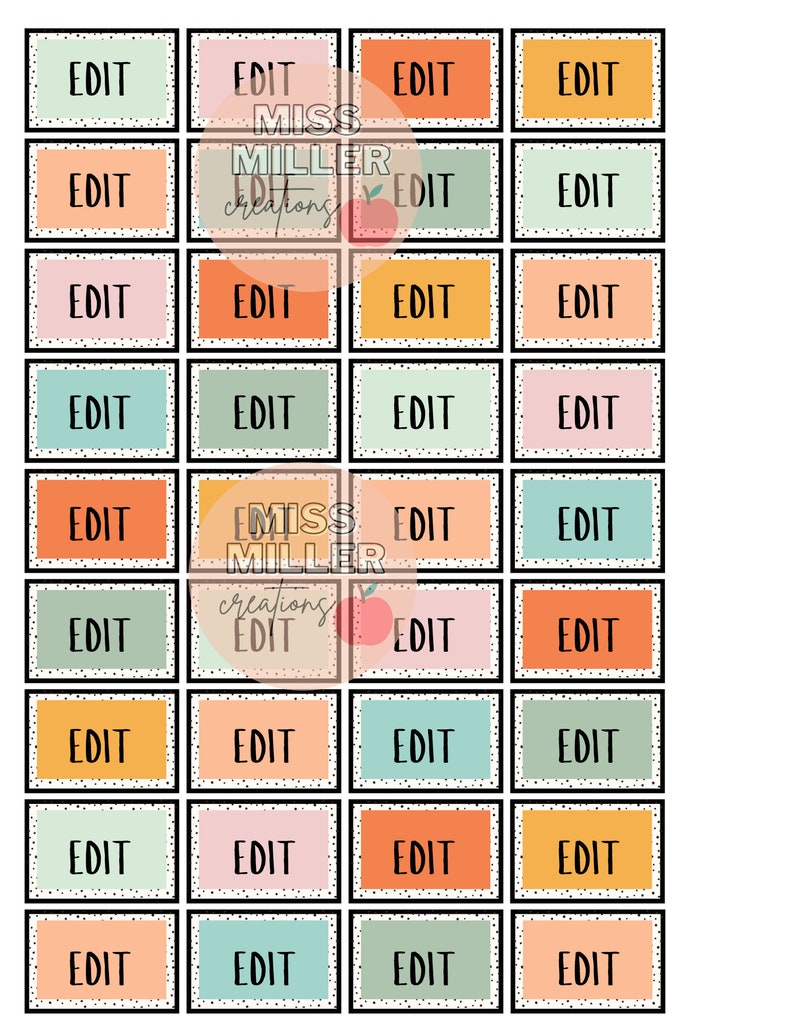 Groovy Boho Teacher Toolbox Labels editable - Etsy