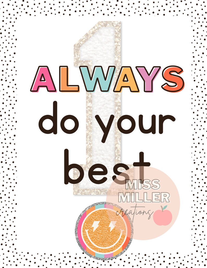 Groovy Glitter Class Rules Posters - Etsy