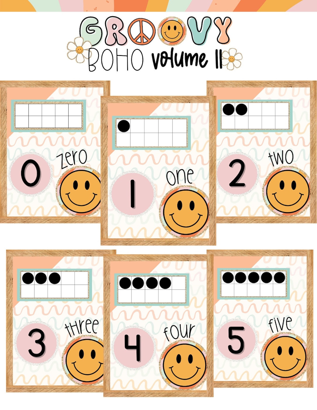 Groovy Boho Volume II Classroom Number Posters - Etsy