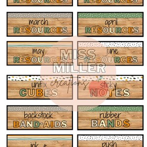 Woodland Classroom Supplies Labels [editable] - Etsy