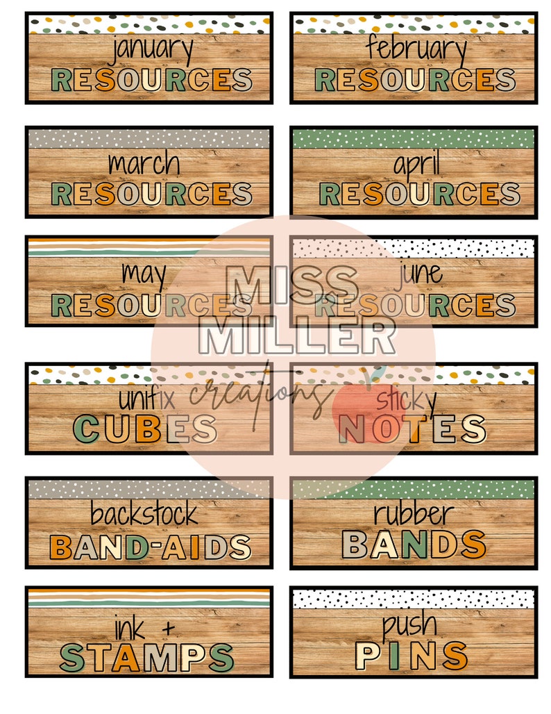 Woodland Classroom Supplies Labels editable - Etsy