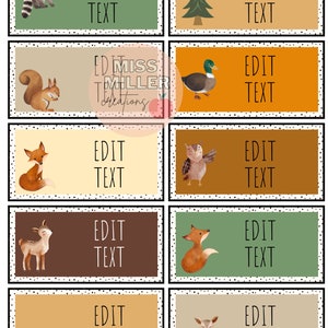 Woodland Teacher Toolbox Labels [editable] - Etsy