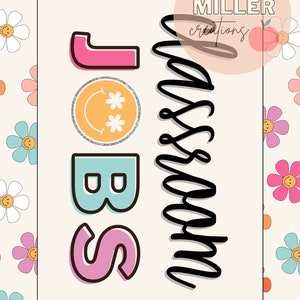 Groovy Glitter Class Jobs Display [editable] - Etsy