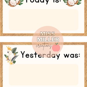 Boho TROPICS Classroom Calendar [editable Features] - Etsy