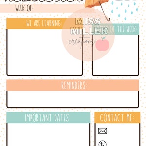 March Classroom Weekly Newsletter Template [editable] - Etsy