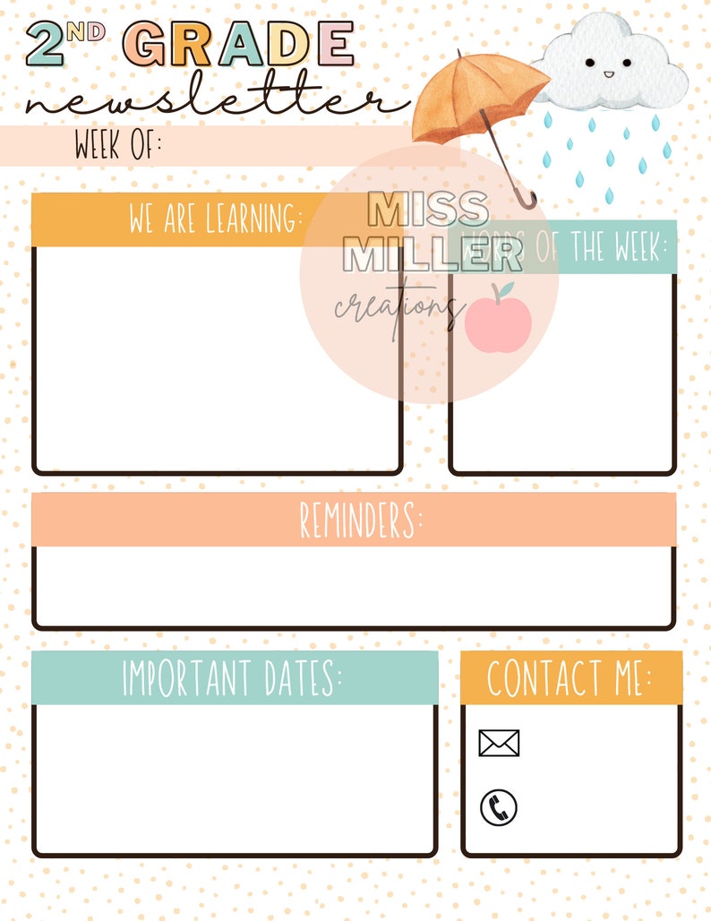 March Classroom Weekly Newsletter Template editable - Etsy