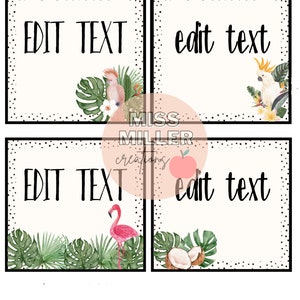 Boho Tropics Classroom Labels [editable] - Etsy