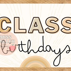 Neutral Boho Rainbow Class Birthday Display - Etsy