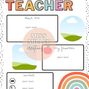 Retro Rainbow Meet the Teacher Template - Etsy