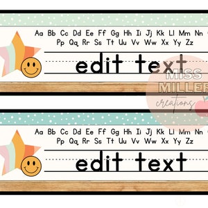 Groovy Boho Desk Plates [editable] - Etsy