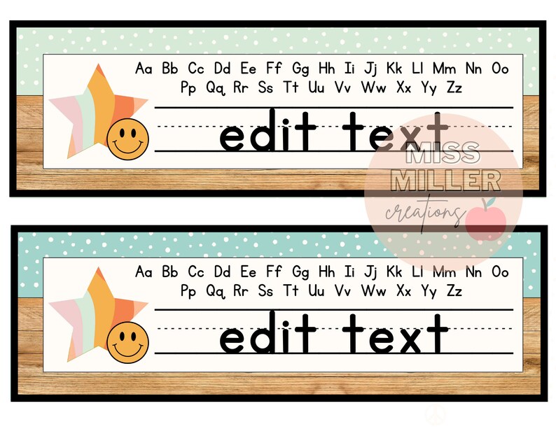 Groovy Boho Desk Plates [editable] - Etsy