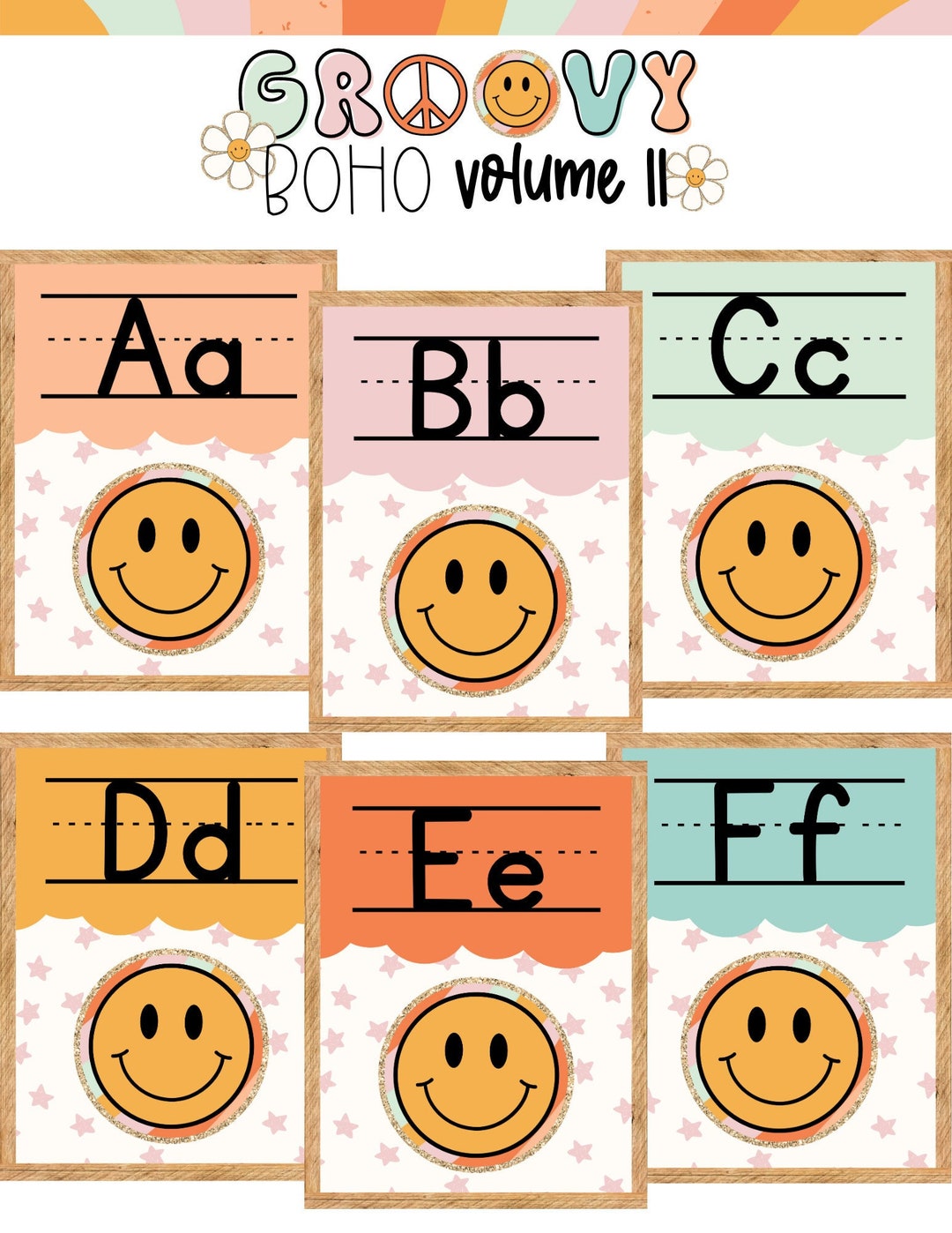 Groovy Boho Volume II Classroom Alphabet Posters - Etsy