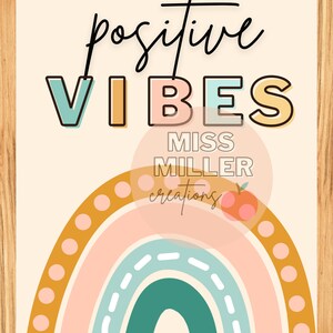 Modern Boho Rainbow Classroom Decor [editable] - Etsy