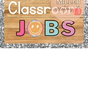 Groovy Glitter Class Jobs Display [editable] - Etsy