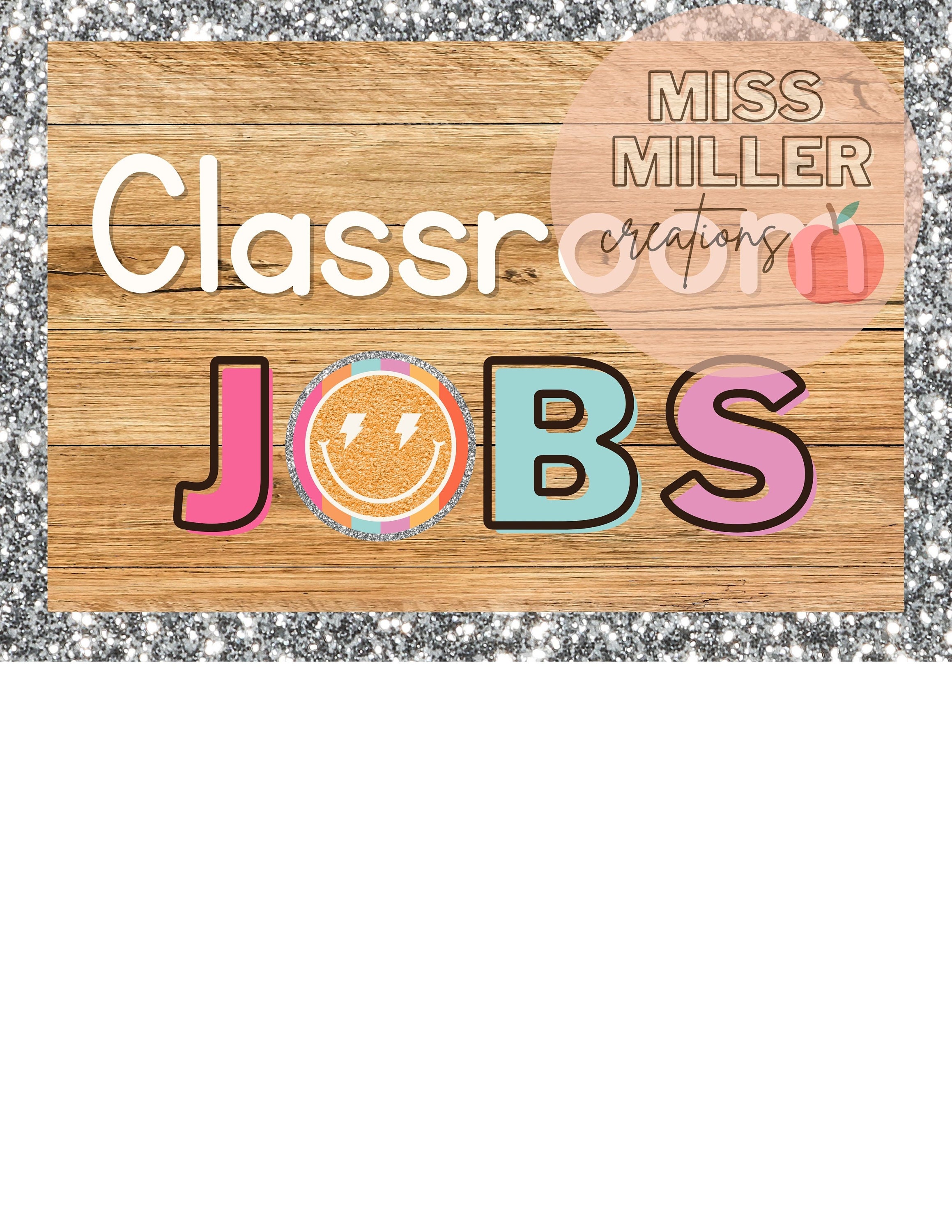 Groovy Glitter Class Jobs Display [editable] - Etsy