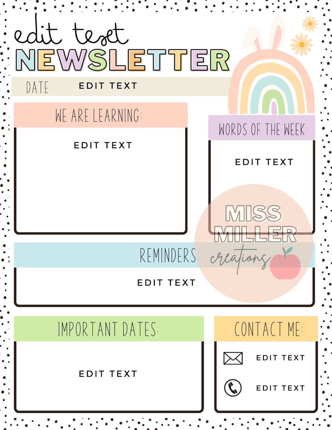 April/spring Newsletter Template [editable] - Etsy