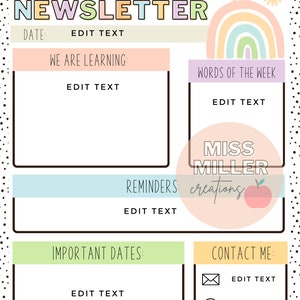 April/spring Newsletter Template [editable] - Etsy