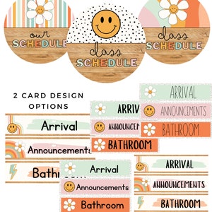 Groovy Boho Classroom Schedule [editable] - Etsy